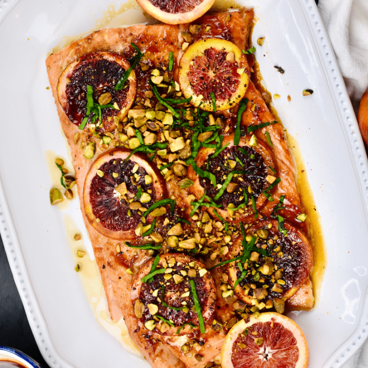 Slow Roasted Blood Orange Glazed Salmon - Mediterranean Savor