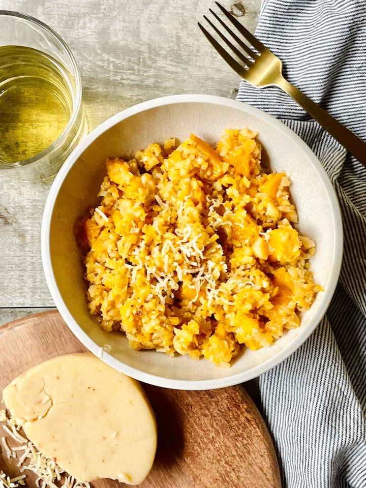Roasted Butternut Squash Risotto With Riced Cauliflower - Mediterranean ...