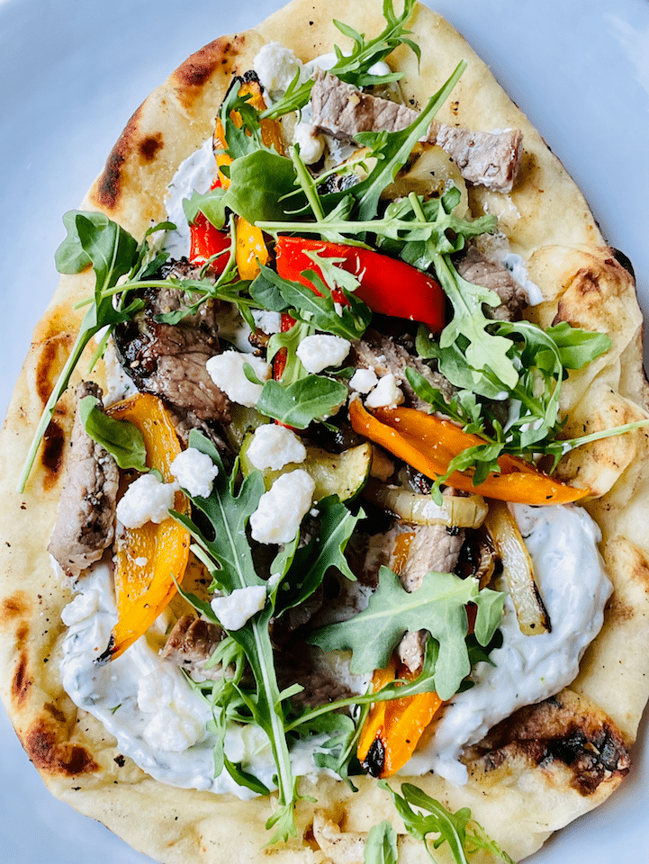 Grilled Steak Gyros With Lemon Herb Greek Yogurt Sauce - Mediterranean ...