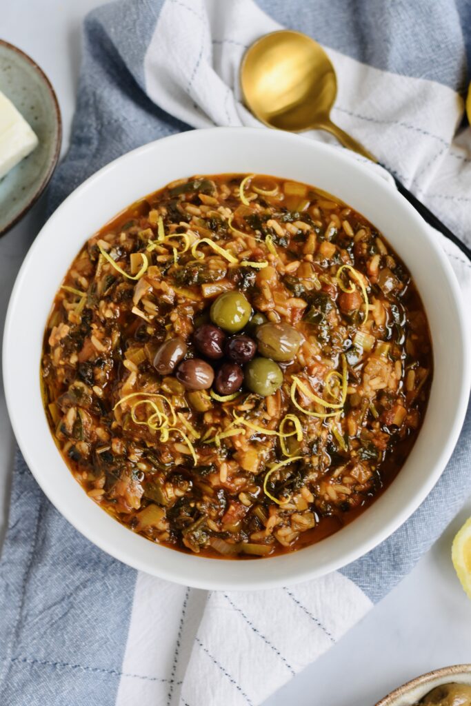 Spanakorizo - Greek Spinach & Rice - Mediterranean Savor