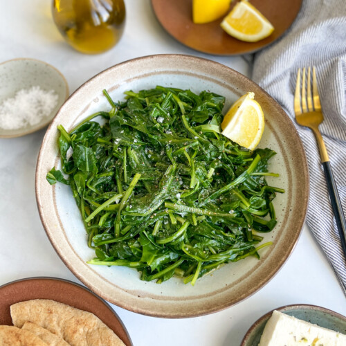 Horta - Greek Boiled Greens With Lemon - Mediterranean Savor
